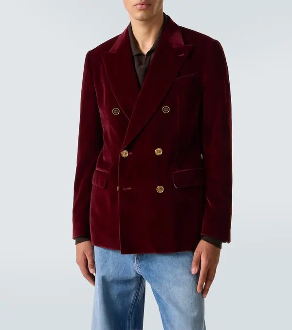 Dolce & Gabbana Double-breasted Cotton Velvet Blazer