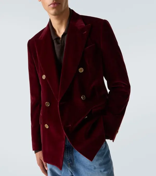 Dolce & Gabbana Double-breasted Cotton Velvet Blazer