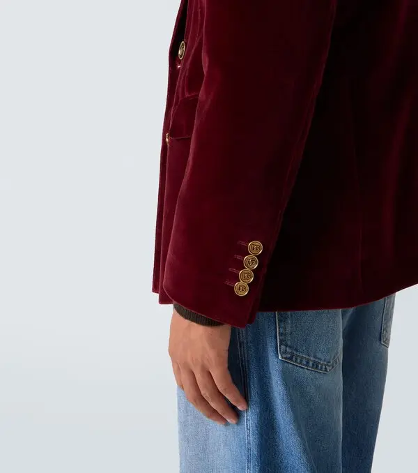 Dolce & Gabbana Double-breasted Cotton Velvet Blazer