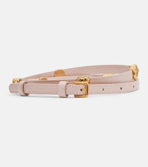 Dolce & Gabbana Embellished Leather Belt - Beige