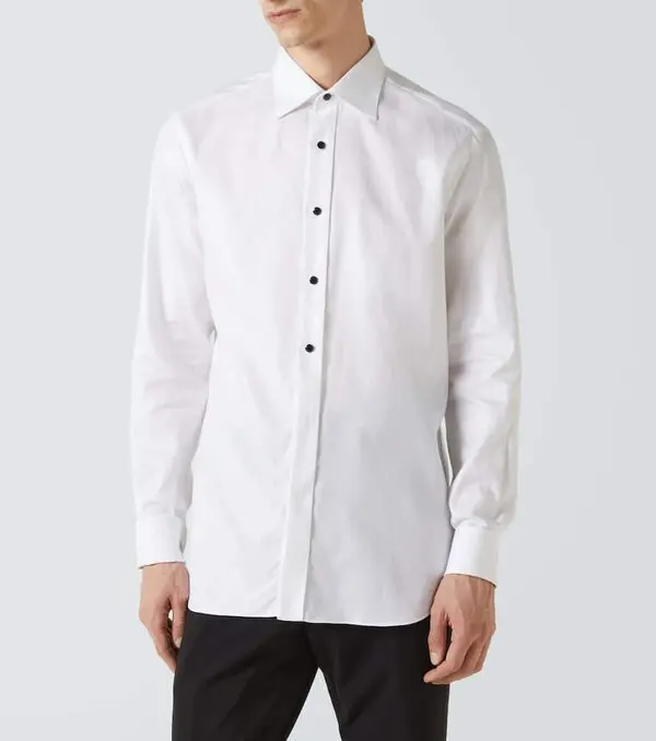 Brioni Cotton Poplin Tuxedo Shirt