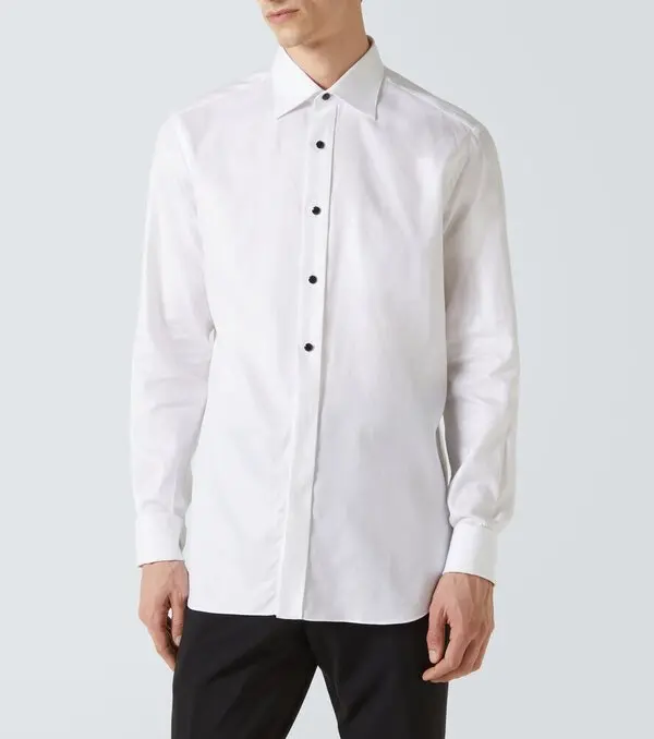 Brioni Cotton Poplin Tuxedo Shirt
