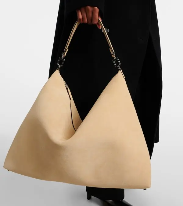 TOTEME Bevel Suede Tote Bag - Beige