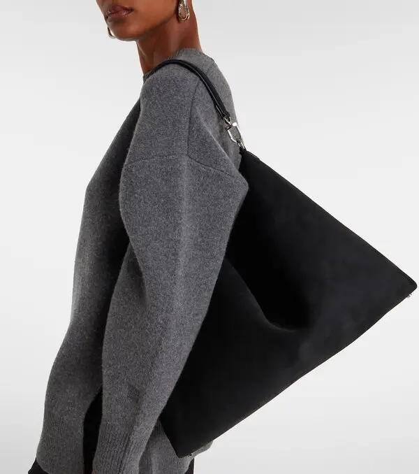 TOTEME Bevel Suede Tote Bag - Black