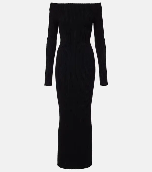 Max Mara Wool And Cashmere-blend Maxi Dress - Black