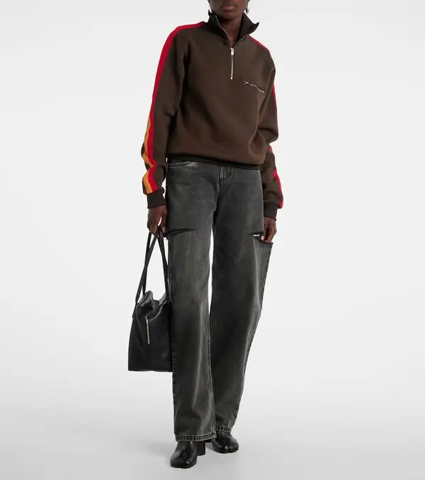 MAISON MARGIELA Cotton-blend Jersey Half-zip Sweatshirt