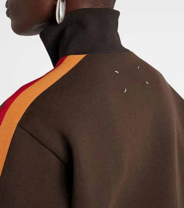 MAISON MARGIELA Cotton-blend Jersey Half-zip Sweatshirt