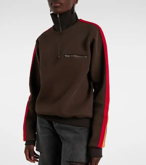 MAISON MARGIELA Cotton-blend Jersey Half-zip Sweatshirt