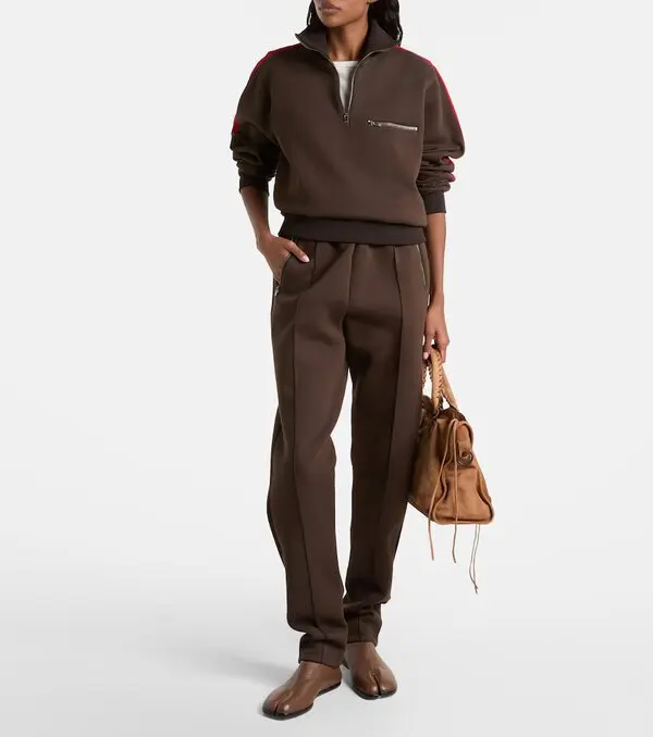 MAISON MARGIELA Cotton-blend Jersey Half-zip Sweatshirt