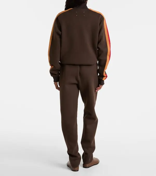 MAISON MARGIELA Cotton-blend Jersey Half-zip Sweatshirt