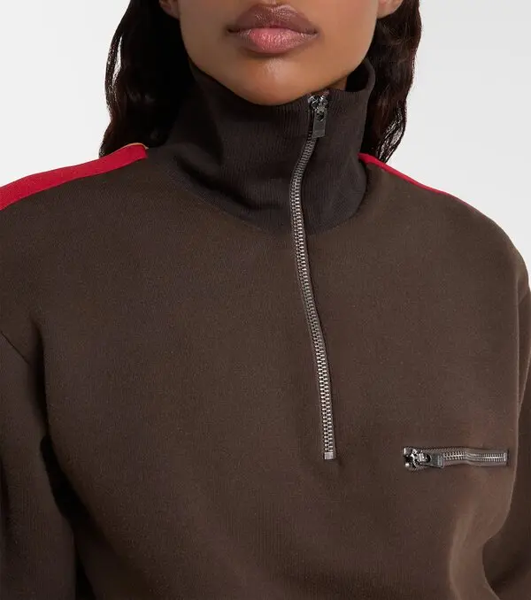 MAISON MARGIELA Cotton-blend Jersey Half-zip Sweatshirt