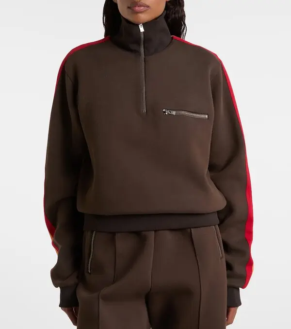 MAISON MARGIELA Cotton-blend Jersey Half-zip Sweatshirt