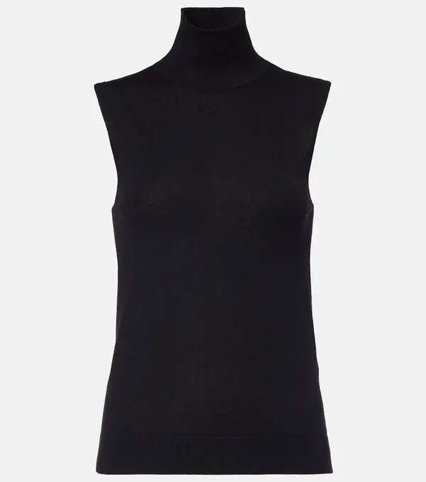Loro Piana Sleeveless Turtleneck Cashmere Top - Black