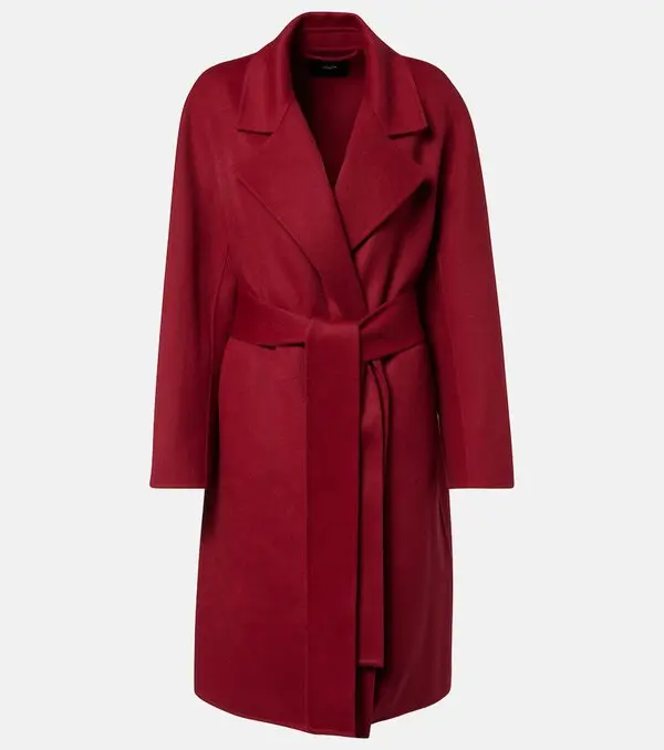 JOSEPH Wool And Cashmere Wrap Coat - Red