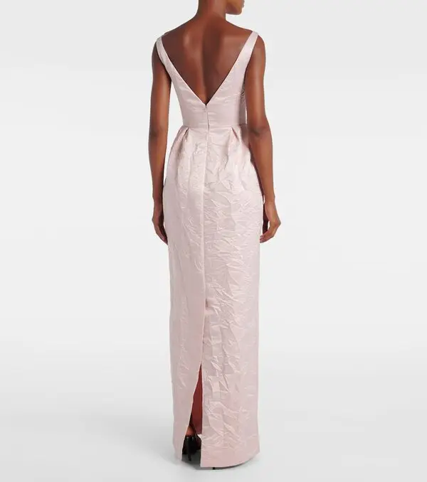 Erdem Embroidered Satin Gown