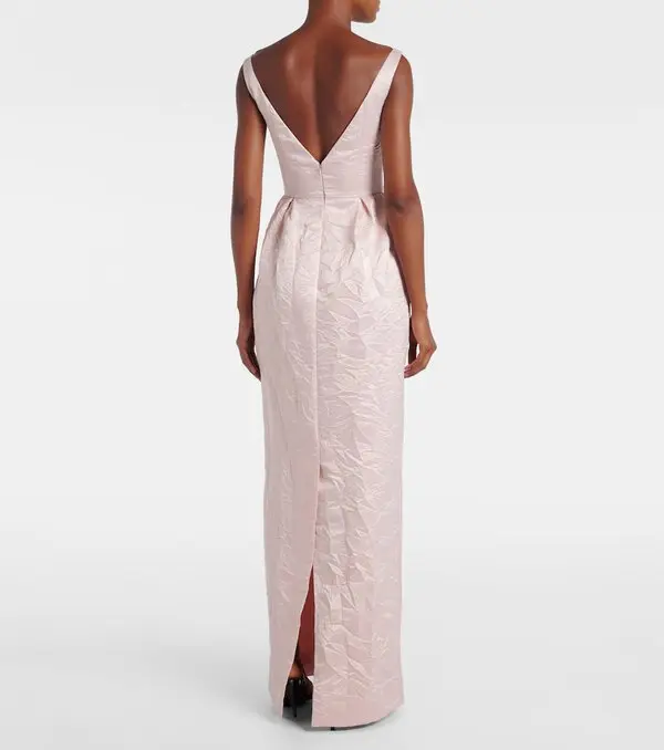 Erdem Embroidered Satin Gown
