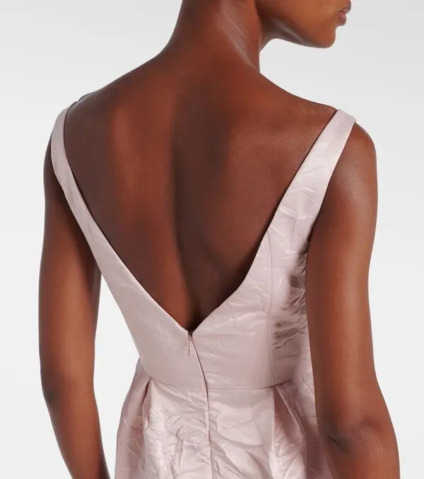 Erdem Embroidered Satin Gown