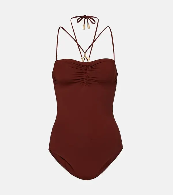 ERES Odyssée Gathered Swimsuit - Brown