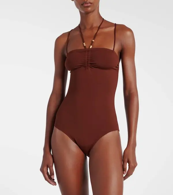 ERES Odyssée Gathered Swimsuit - Brown