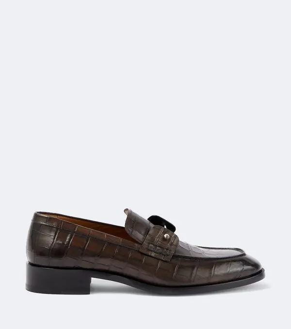 CHRISTIAN LOUBOUTIN Chambelimoc Croc-effect Leather Loafers