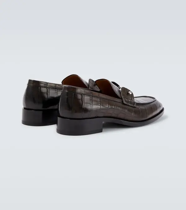 CHRISTIAN LOUBOUTIN Chambelimoc Croc-effect Leather Loafers