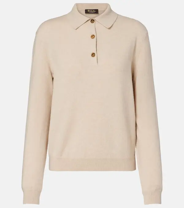 Loro Piana Cashmere Polo Sweater - White