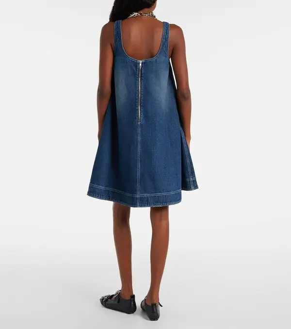 Simone Rocha Distressed Denim Minidress - Blue