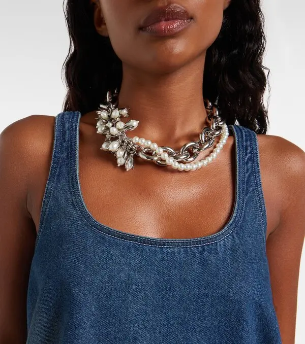 Simone Rocha Distressed Denim Minidress