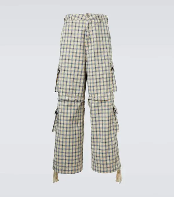ERL Checked Cotton Cargo Trousers