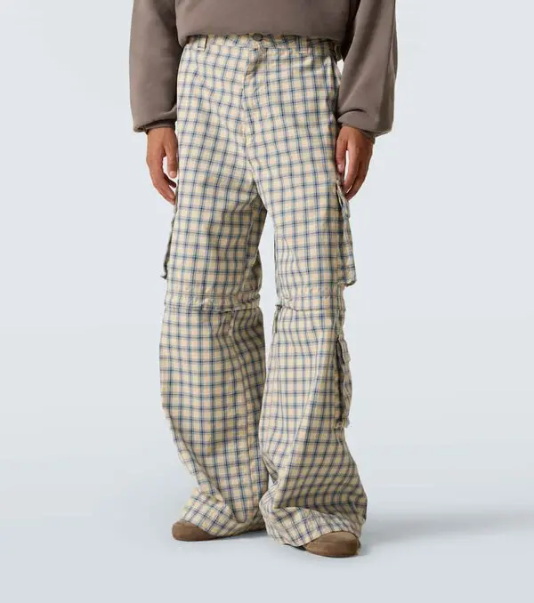 ERL Checked Cotton Cargo Trousers