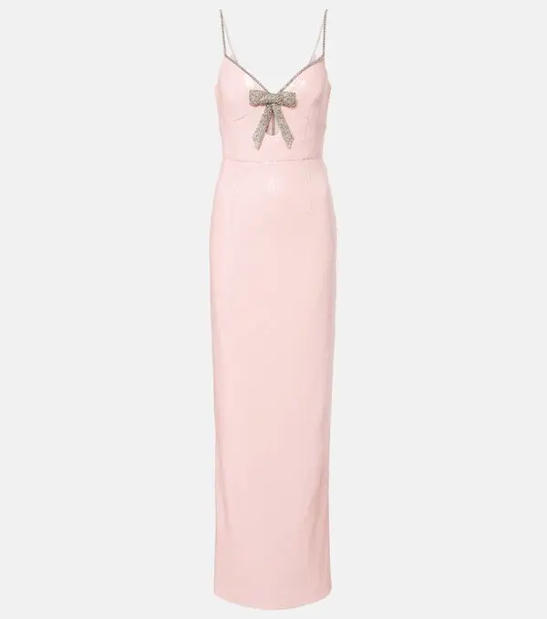Rebecca Vallance Lena Bow-detailed Sequined Gown - Pink