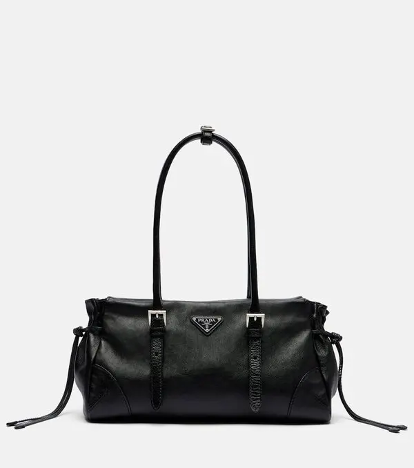Prada Bonnie Leather Shoulder Bag - Black