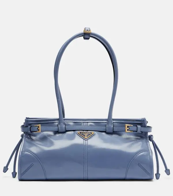 Prada Bonnie Medium Leather Shoulder Bag - Blue