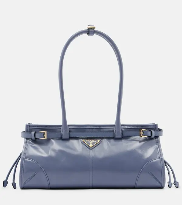 Prada Bonnie Medium Leather Shoulder Bag - Blue