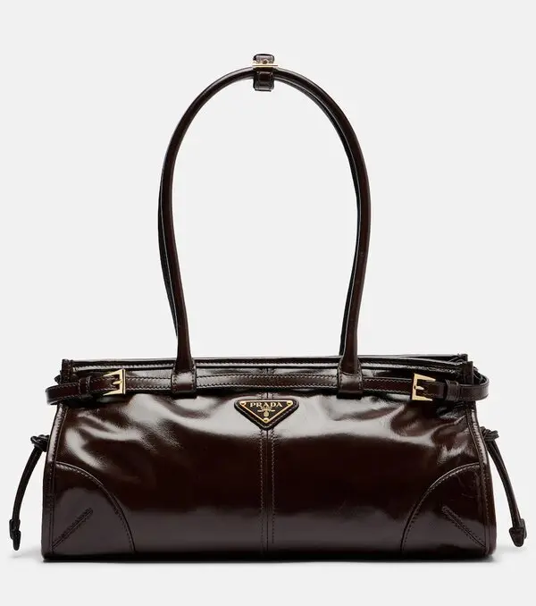 Prada Bonnie Medium Leather Shoulder Bag - Brown