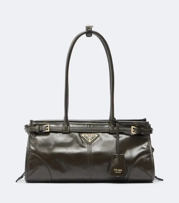 Prada Bonnie Leather Shoulder Bag - Green