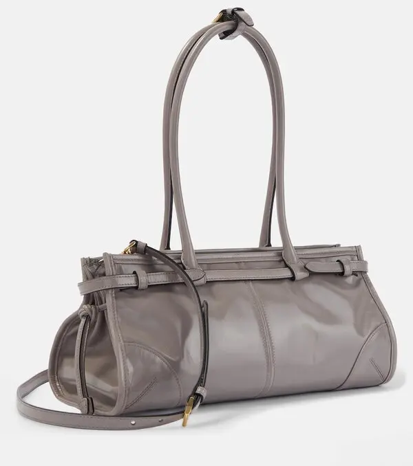 Prada Bonnie Medium Leather Shoulder Bag - Grey