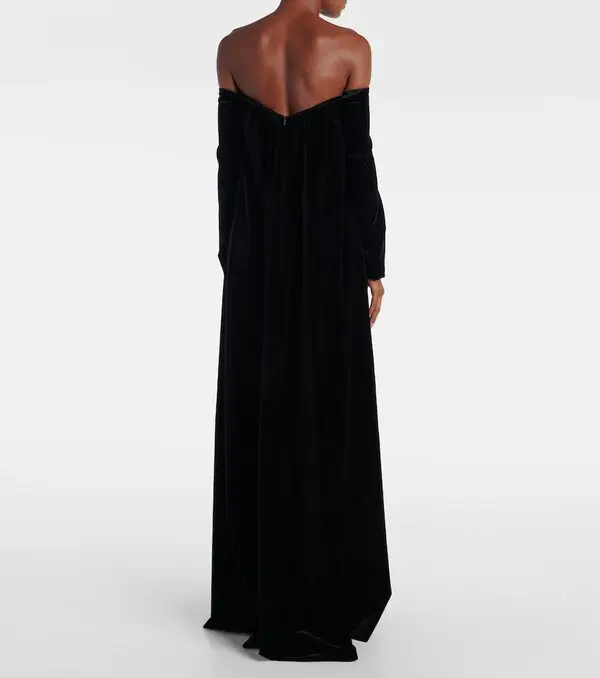 Max Mara Open-back Cotton Velvet Gown