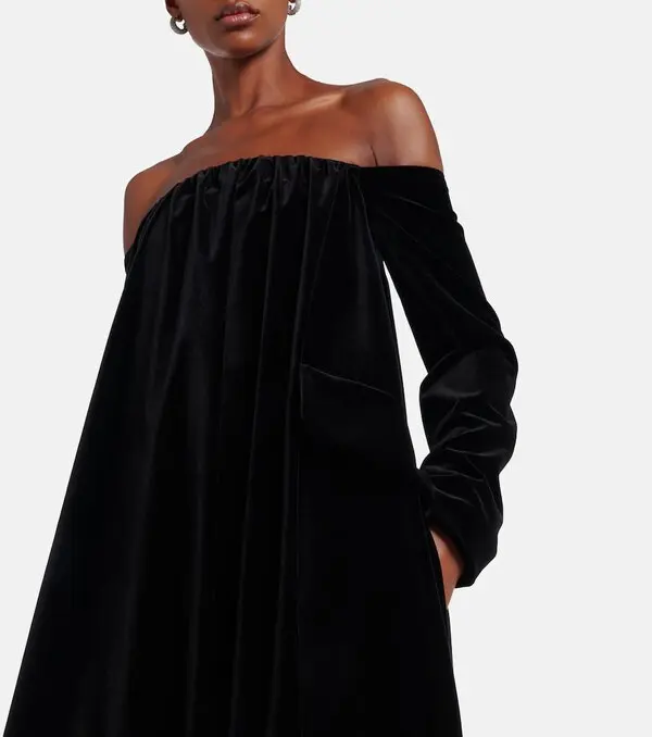 Max Mara Open-back Cotton Velvet Gown