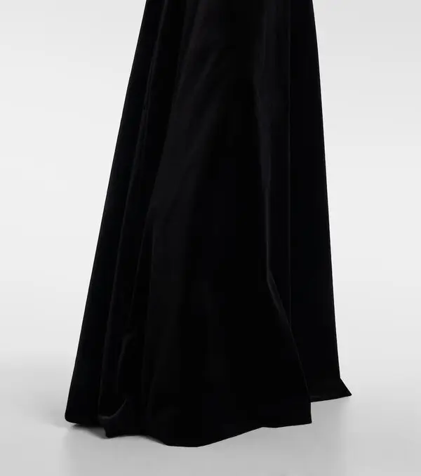 Max Mara Open-back Cotton Velvet Gown