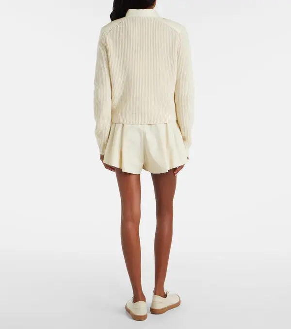 Moncler Down-paneled Wool And Cashmere Cardigan - White