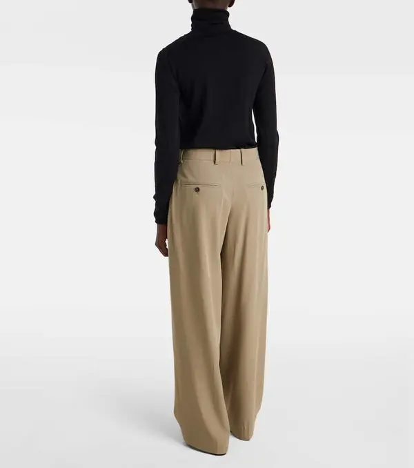 TOTEME Mid-rise Wide-leg Pants - Beige
