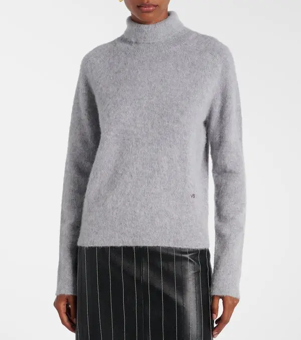 Victoria Beckham Wool-blend Turtleneck Sweater - Grey