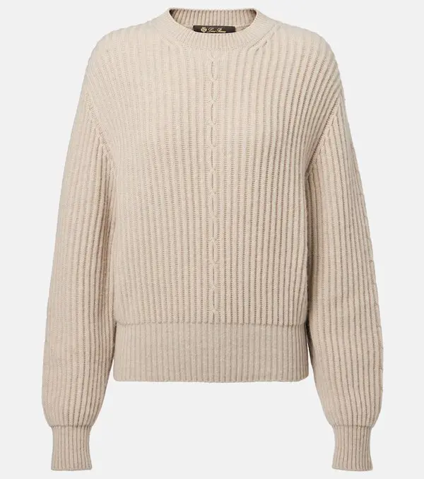 Loro Piana Plane Tree Ribbed-knit Cashmere Sweater - Beige