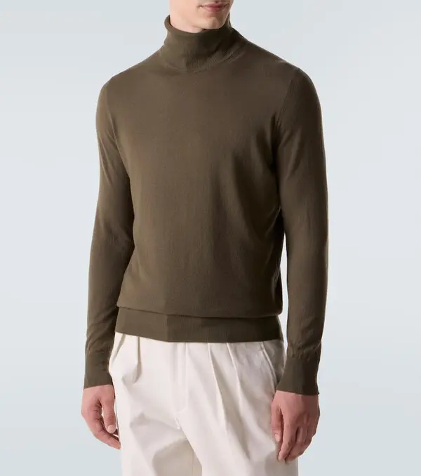 Loro Piana Cashmere Turtleneck Sweater - Green