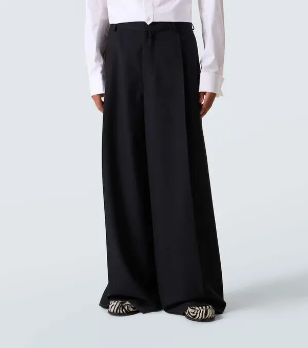 Dries Van Noten Wool Wide-leg Pants