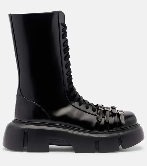 Simone Rocha Platform Leather Combat Boots