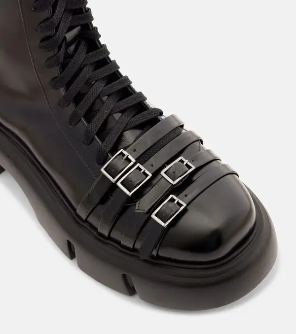 Simone Rocha Platform Leather Combat Boots
