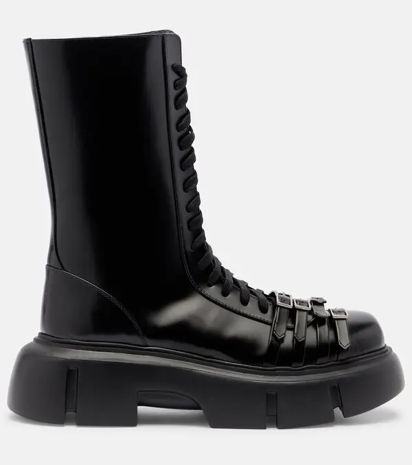 Simone Rocha Leather Platform Combat Boots