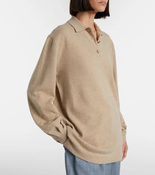 Loro Piana Cashmere Polo Sweater - Beige